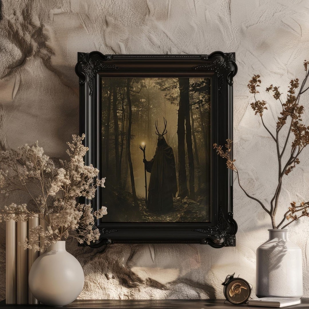 Victorian Druid Witch in the Woods Dark Gloomy Art Print DIGITAL ...