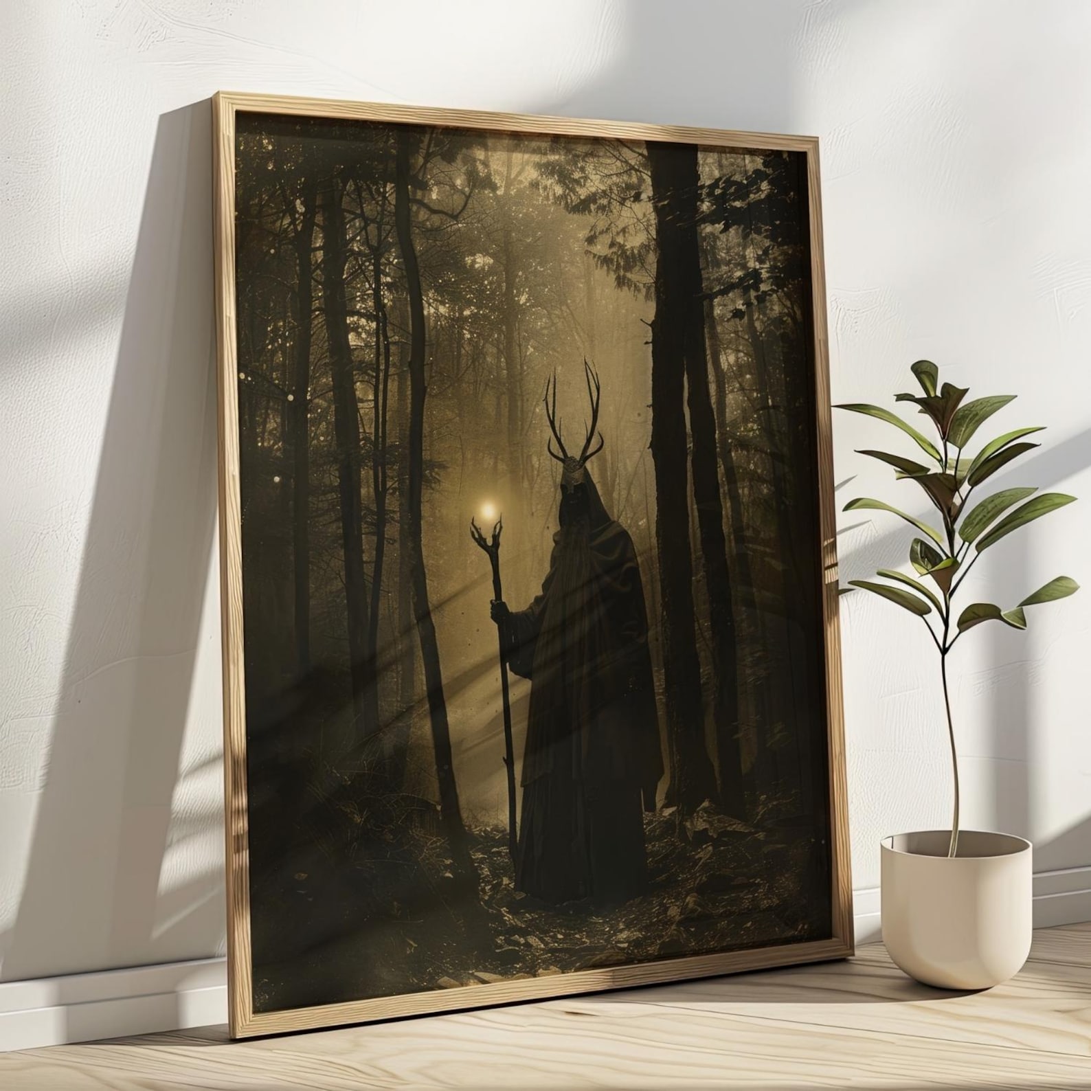 Victorian Druid Witch in the Woods Dark Gloomy Art Print DIGITAL ...