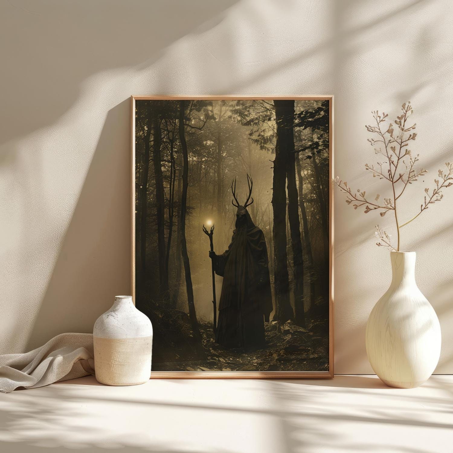 Victorian Druid Witch in the Woods Dark Gloomy Art Print DIGITAL ...