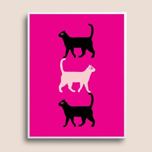 Pink Egyptian Horus Eye Cats Quirky Wall Art PRINTABLE, Pink Girly Wall ...