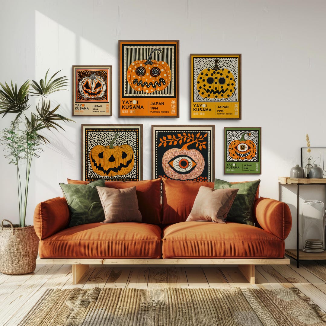 Yayoi Kusama Pumpkins Retro Exhibition Poster Set of 6 DIGITAL ...