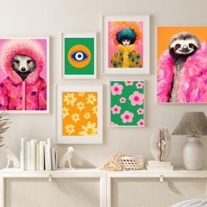 Funky Gallery Wall Set of 12 Maximalist Wall Art Colorful Posters ...