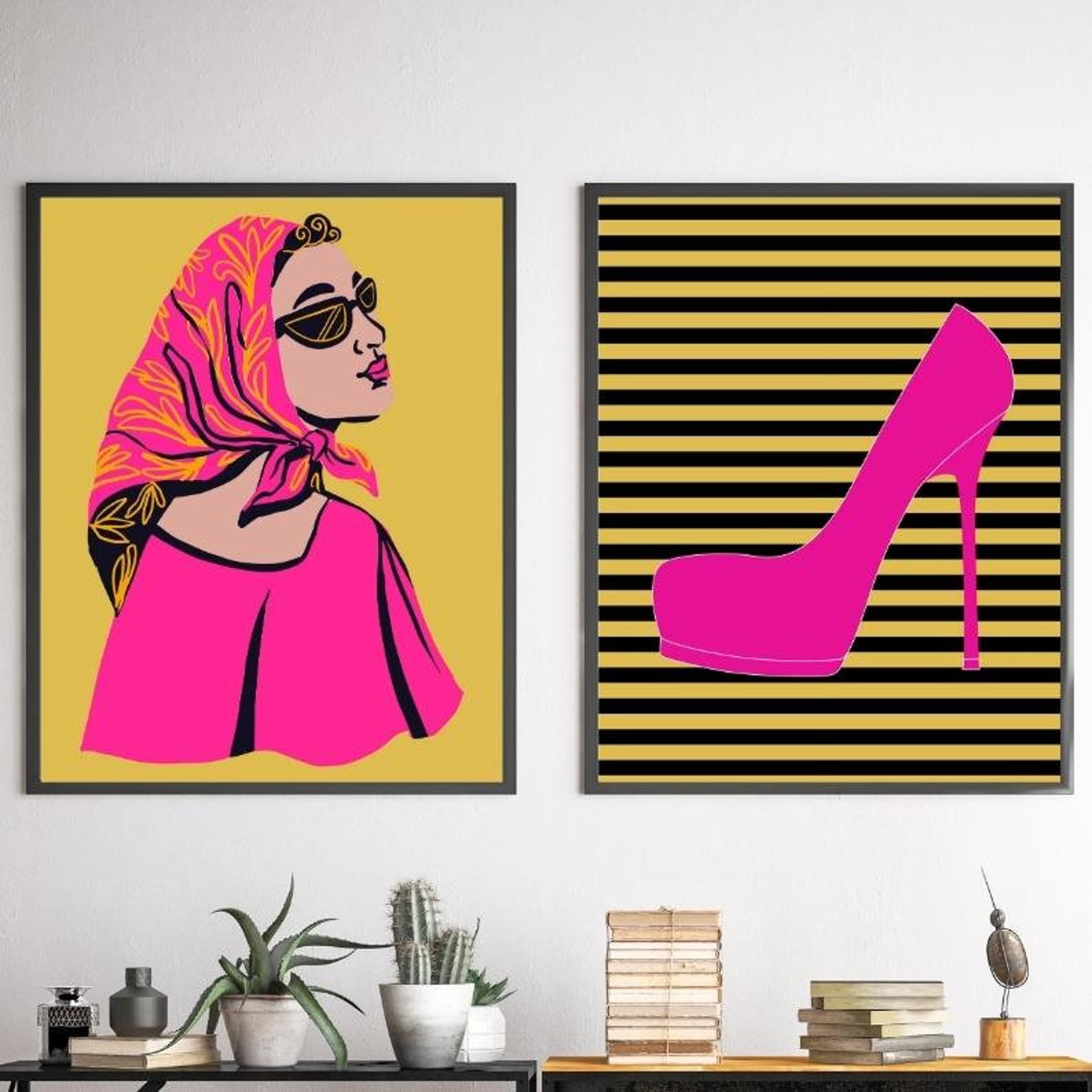 Retro Maximalist Wall Art Set of 6, Colorful Posters, Vibrant Gallery ...