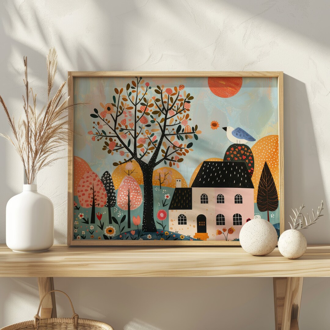 Cottagecore Scenery Whimsical Wall Art Print Nursery Room Wall Decor ...