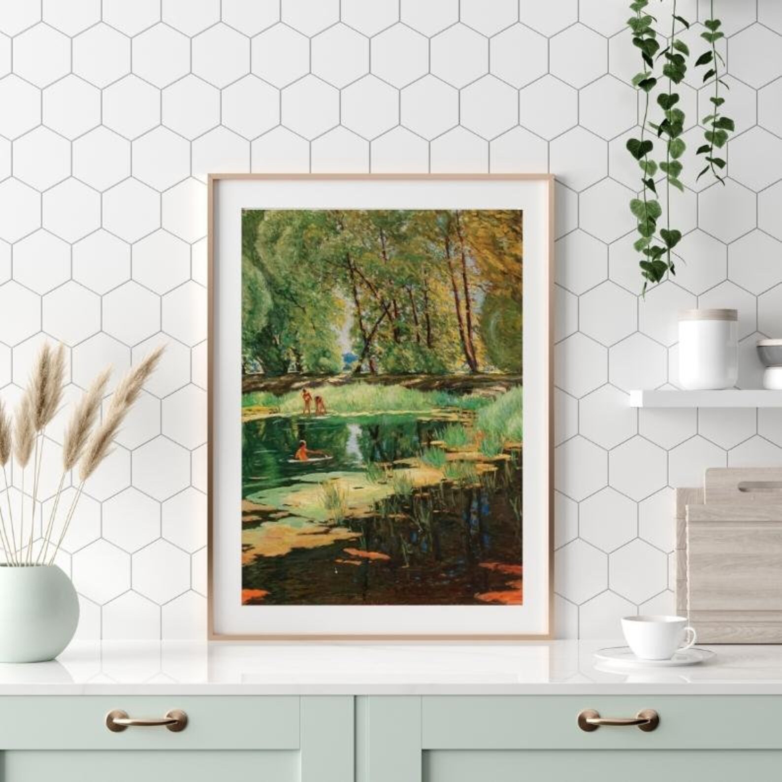 August Rieger badeszene Wall Art Print - Etsy