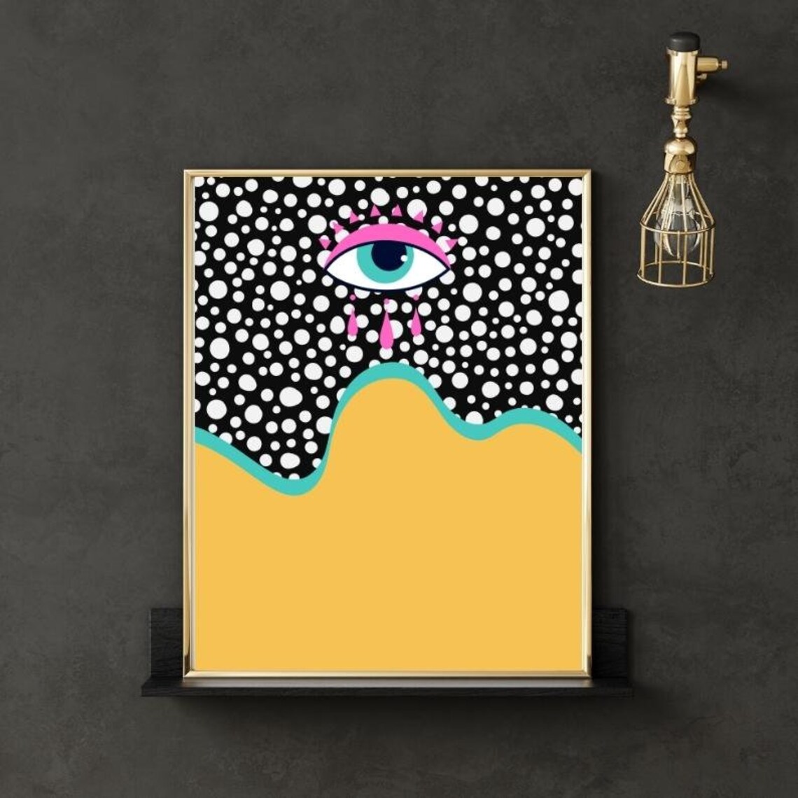 Funky Evil Eye Poster, Maximalist Wall Art, Colorful Retro Poster ...