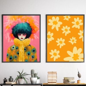 Funky Gallery Wall Set of 12 Maximalist Wall Art Colorful Posters ...