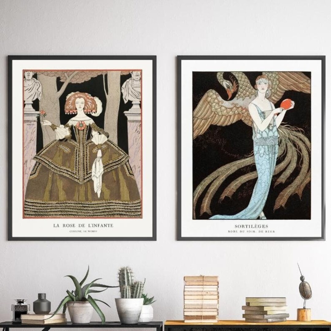 Set of 2 George Barbier Wall Art Prints, Vintage Art Deco Posters ...