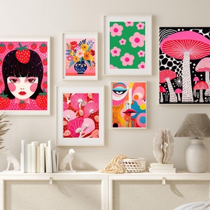 Funky Gallery Wall Set of 12 Maximalist Wall Art Colorful Posters ...