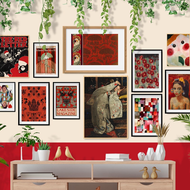 Red Wall Decor - Etsy