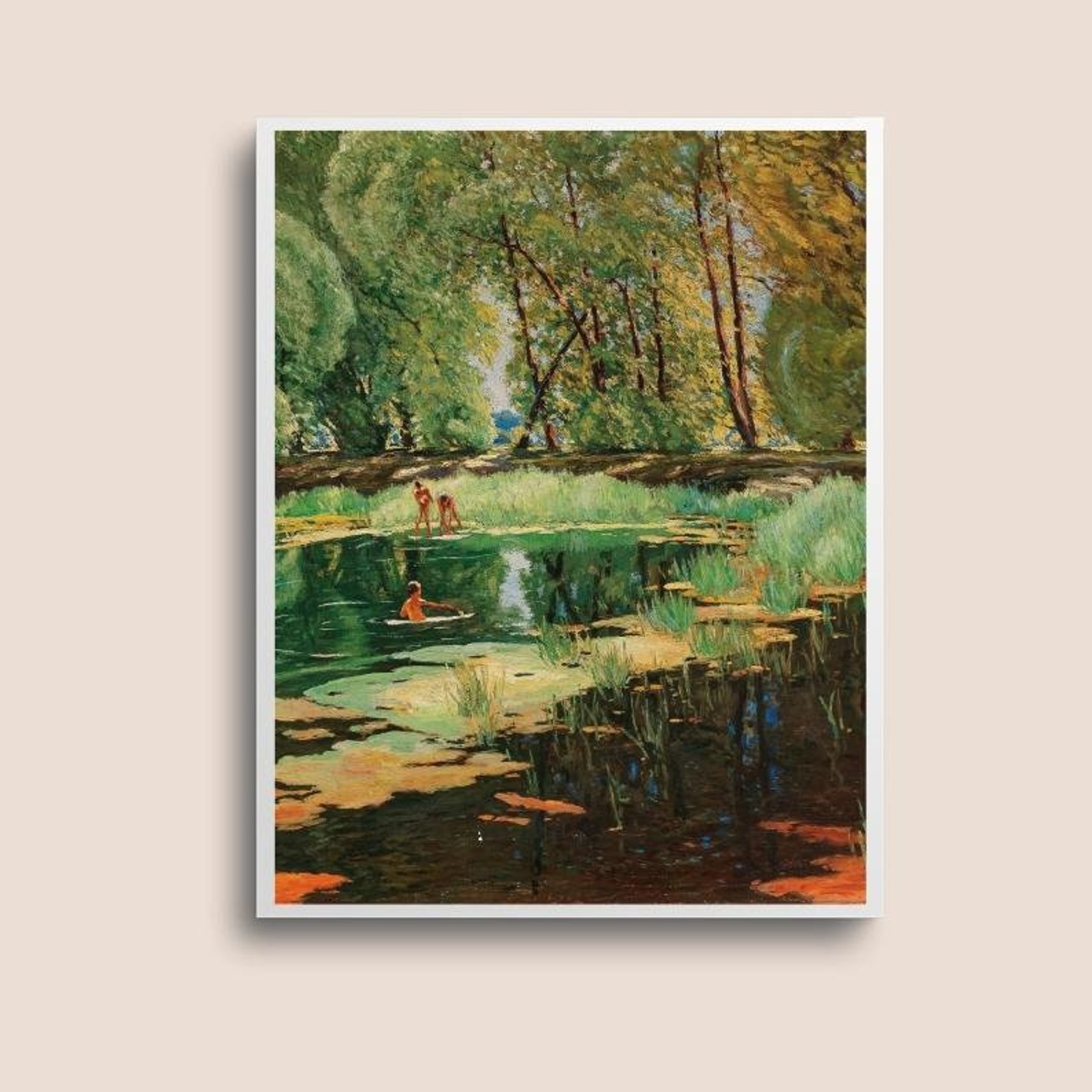 August Rieger badeszene Wall Art Print - Etsy