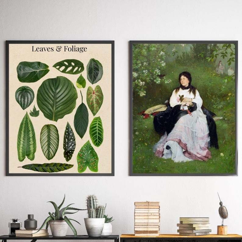Orange&green Gallery Wall Set of 10 Prints,eclectic Maximalist Wall Art ...