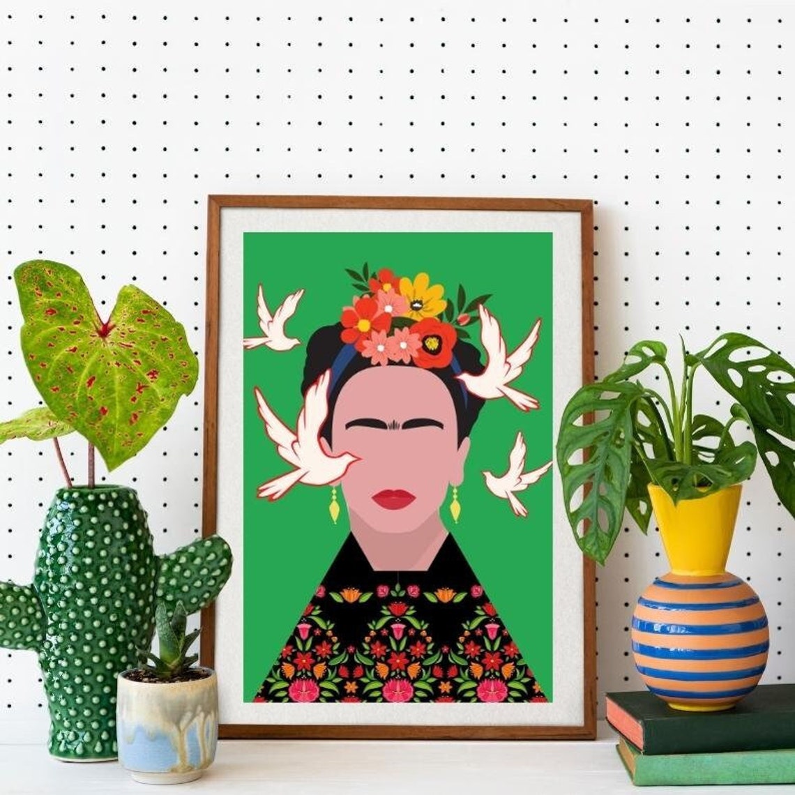 Frida Kahlo Wall Art Print Colorful Frida Posterfrida Kahlo - Etsy