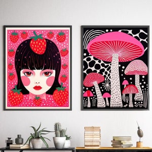 Funky Gallery Wall Set of 12 Maximalist Wall Art Colorful Posters ...