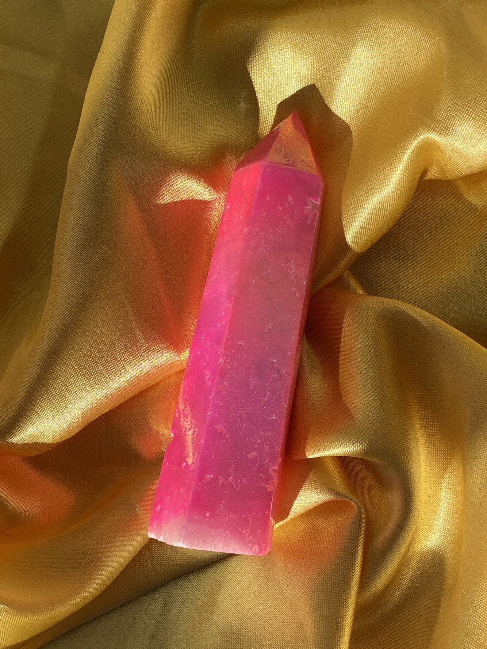 Pink Aura Chinese Larimar Tower | Aura Chinese Larimar Obelisk | Aura ...