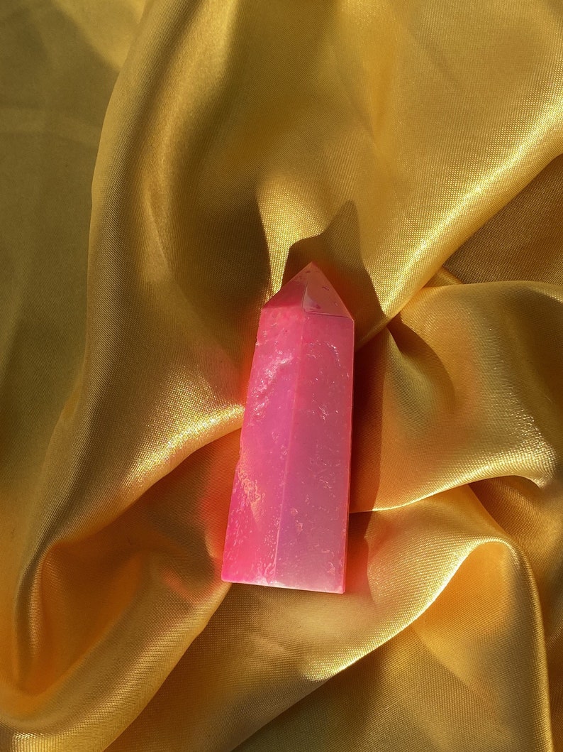 Pink Aura Chinese Larimar Tower | Aura Chinese Larimar Obelisk | Aura ...