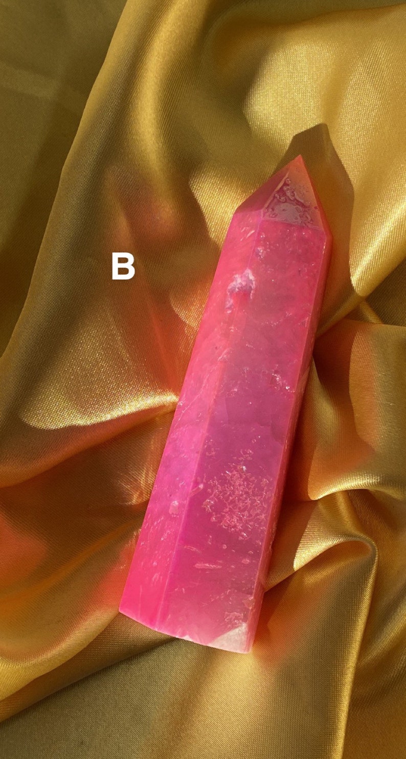 Pink Aura Chinese Larimar Tower | Aura Chinese Larimar Obelisk | Aura ...