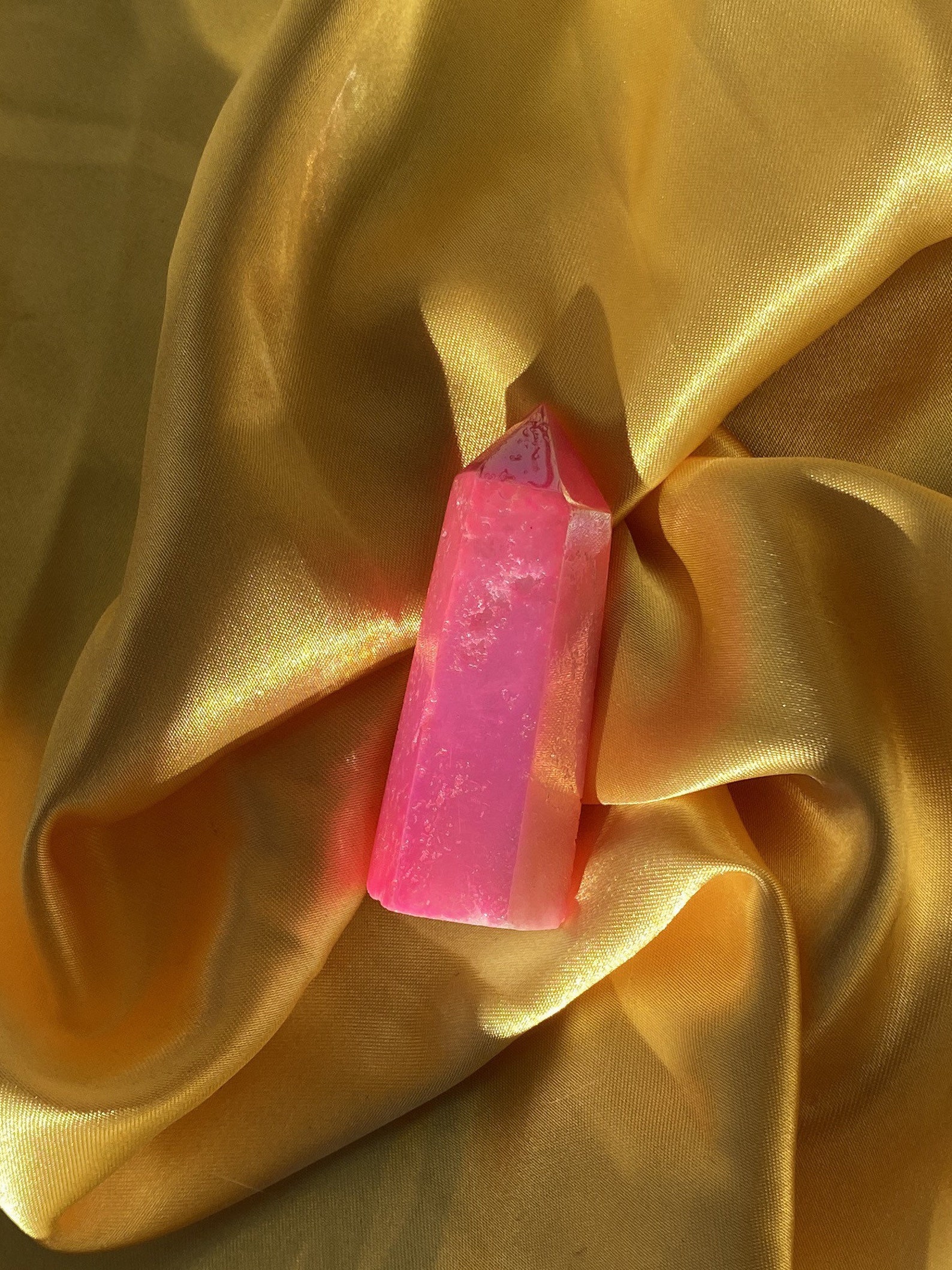 Pink Aura Chinese Larimar Tower | Aura Chinese Larimar Obelisk | Aura ...