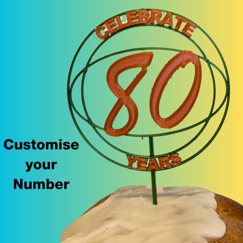 80th Celebration, 80th Birthday Cake Topper, Happy Birthday, Milestone ...