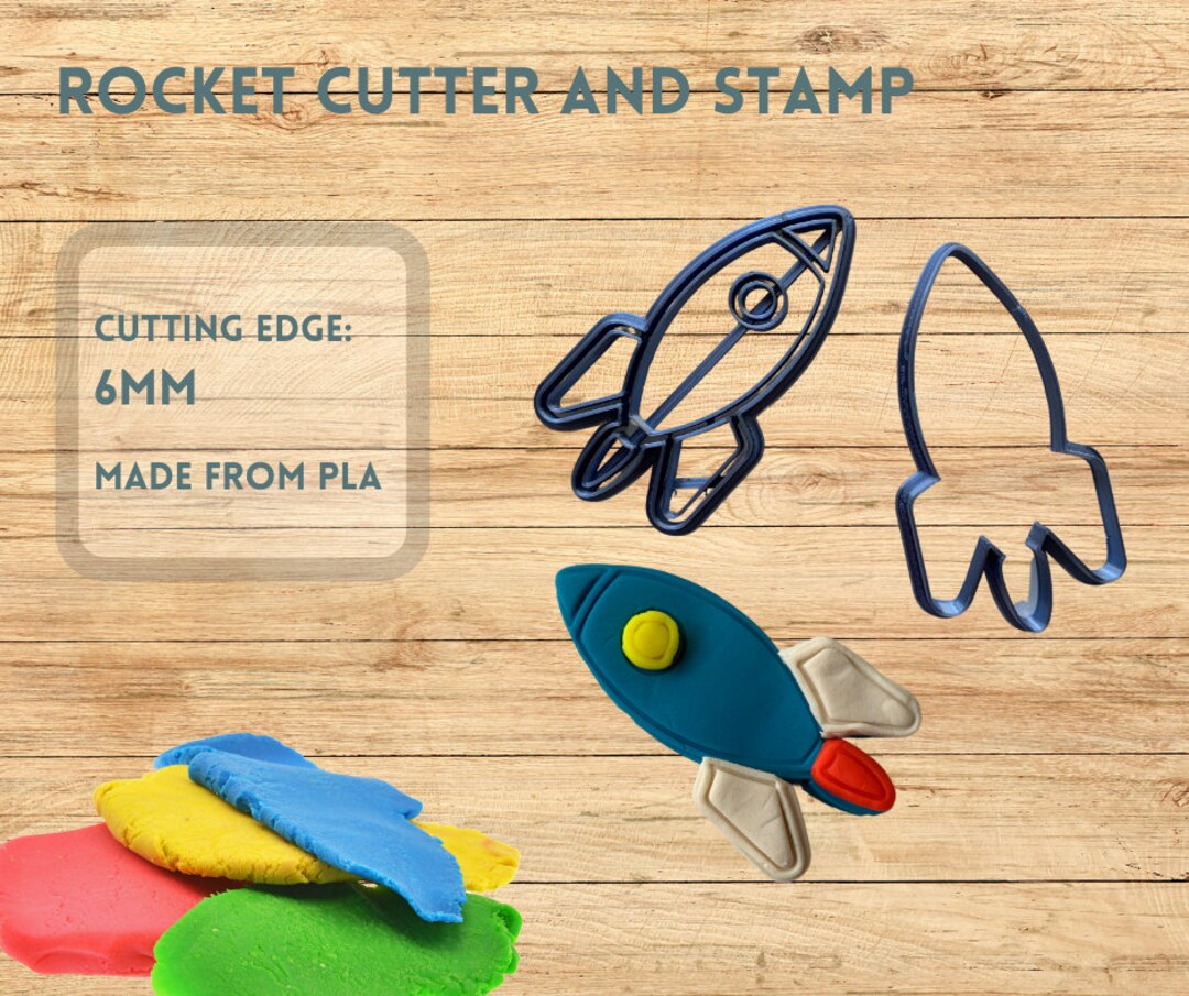 Rocket Clay Cookie and Play Dough Cutter, Montessori Learning, Play ...