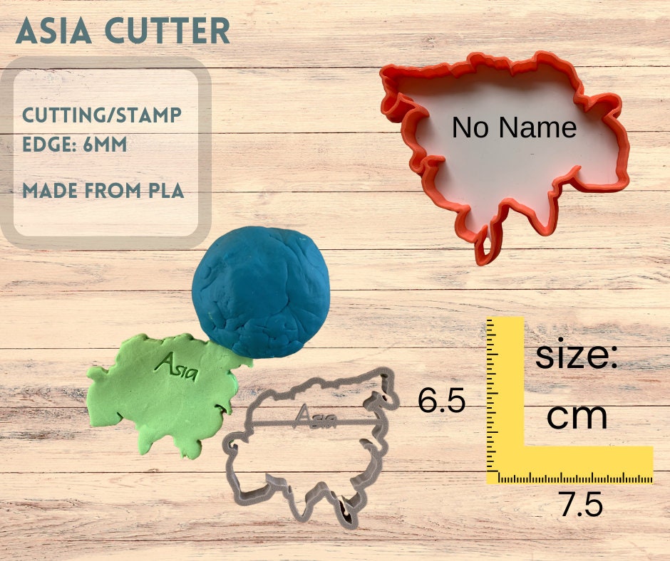 7 Continents One Planet Clay, Cookie, Play Dough Cutters, Earth, Africa ...