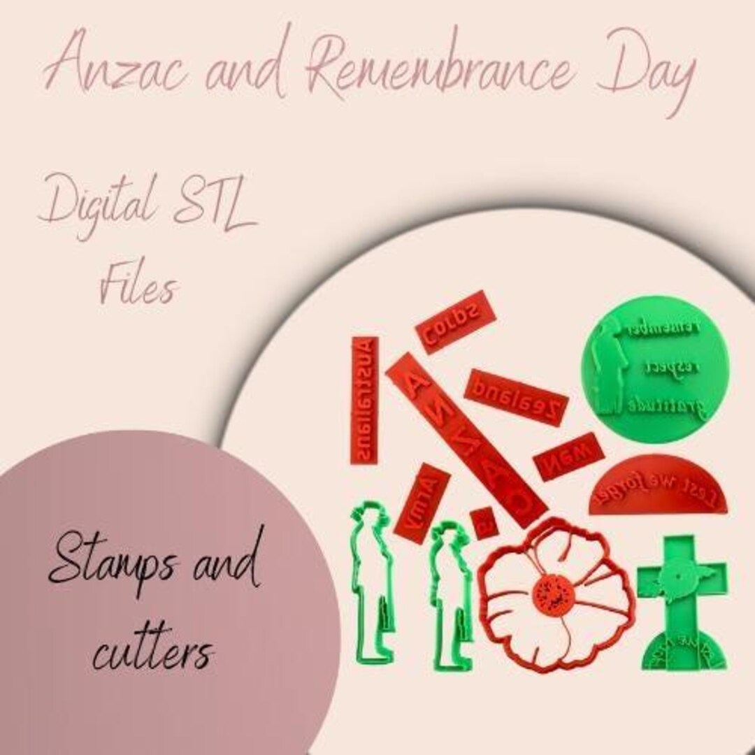 Stl File Anzac, Remembrance Day Cutter and Stamps - Etsy