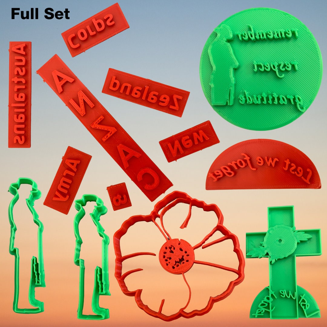 Anzac Day and Remembrance Day Stamps and Cutters, Gratitude, Respect ...