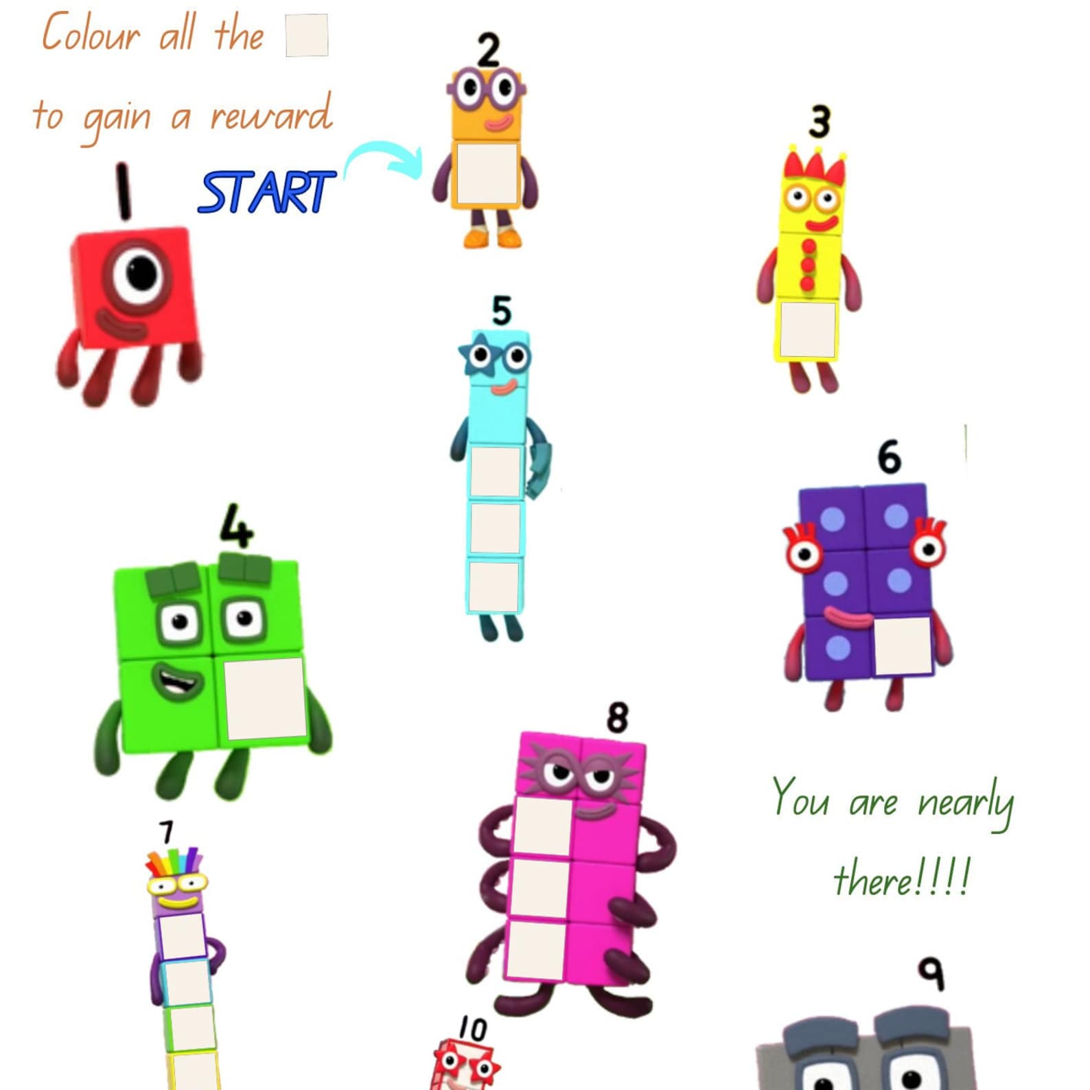 Children's Reward Chart, Number Block Reward Chart, Motivational Chart ...