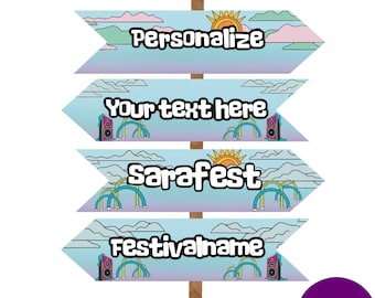 Music Festival Directional Arrows Printable Festival Party Directional ...