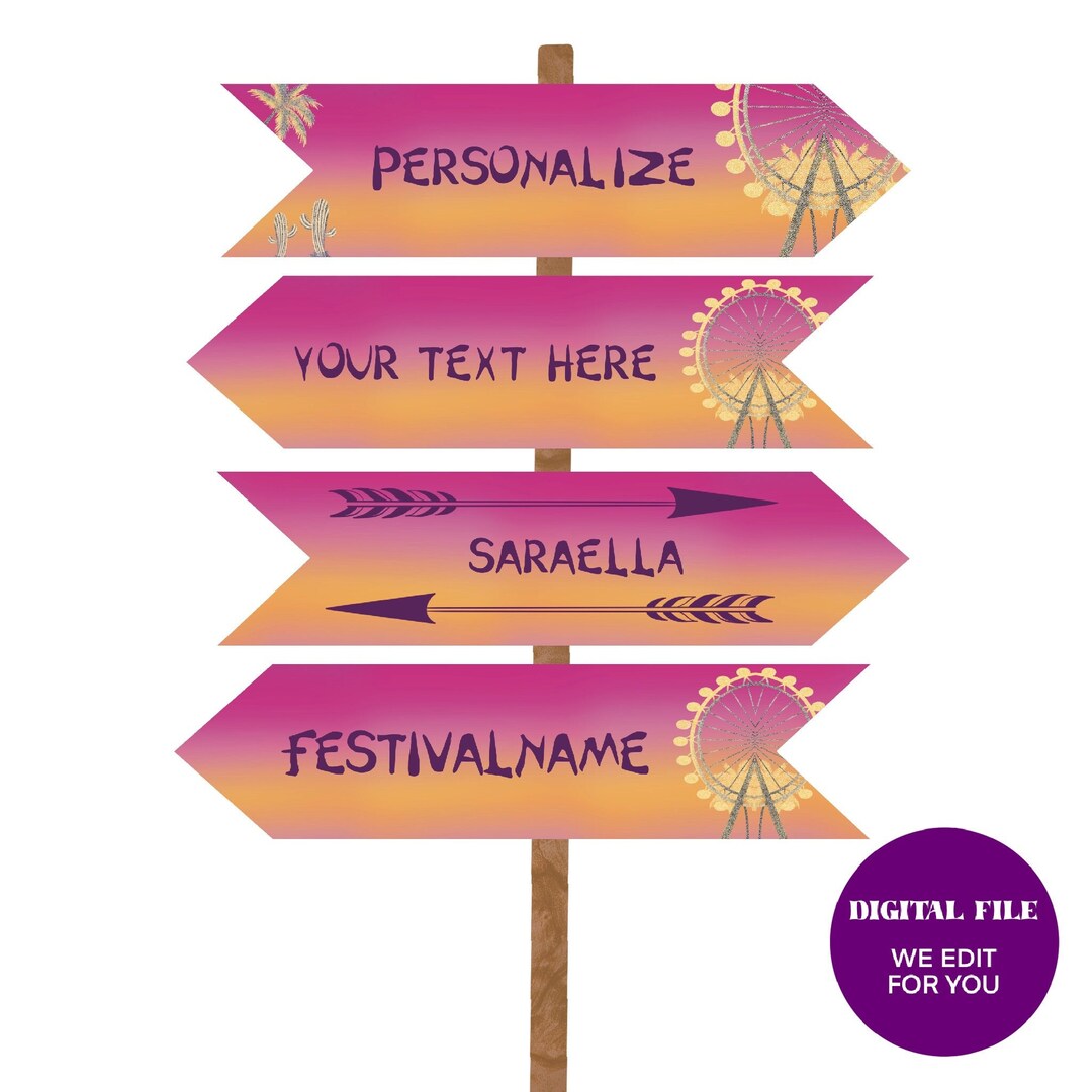 Music Festival Directional Arrows Printable | Festival Party ...