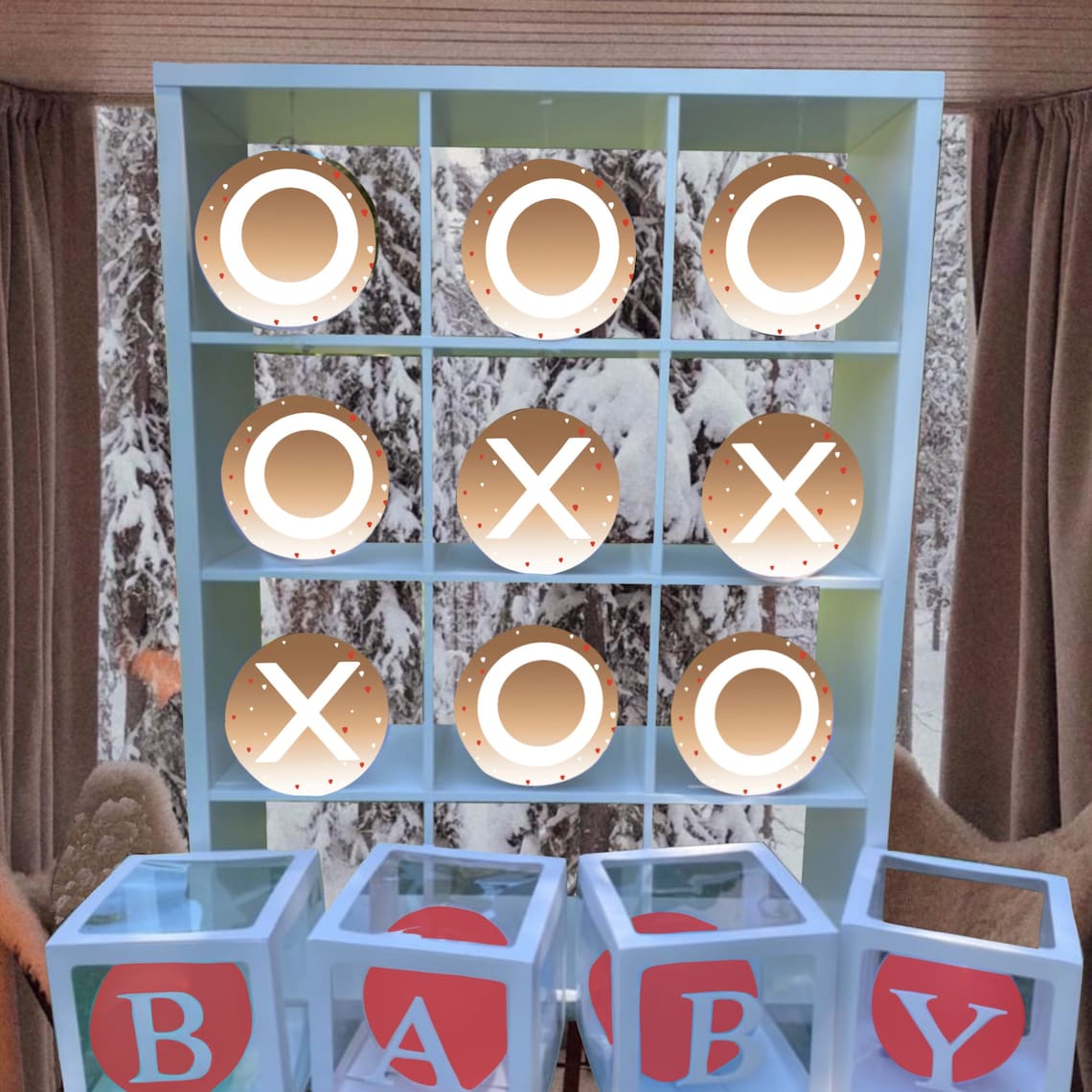 Printable tic tac toe Gender Reveal Christmas | Digital printable ...