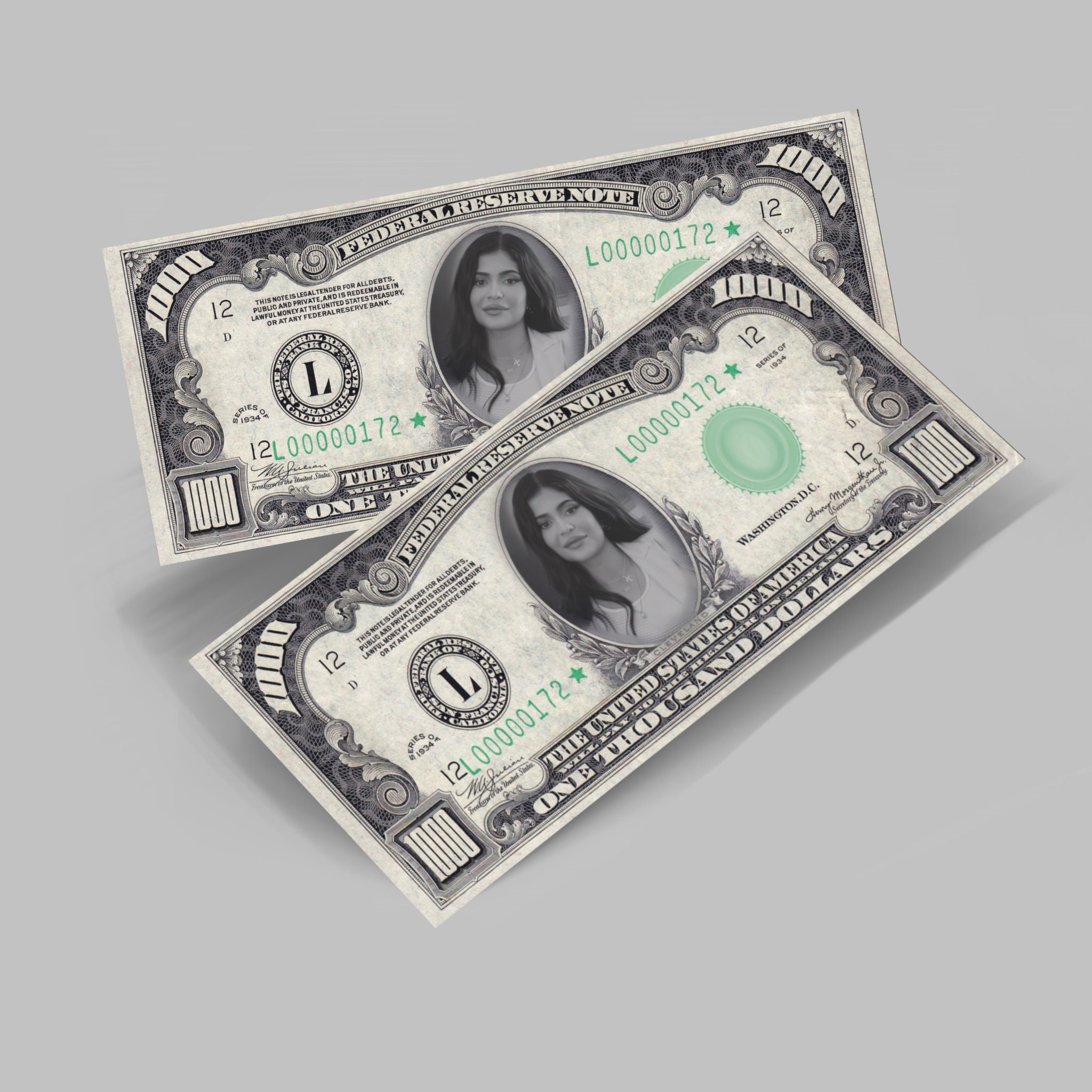 Custom Dollar Bill, Dollar Bill Art, Digital Art, Game Money, Birthday ...