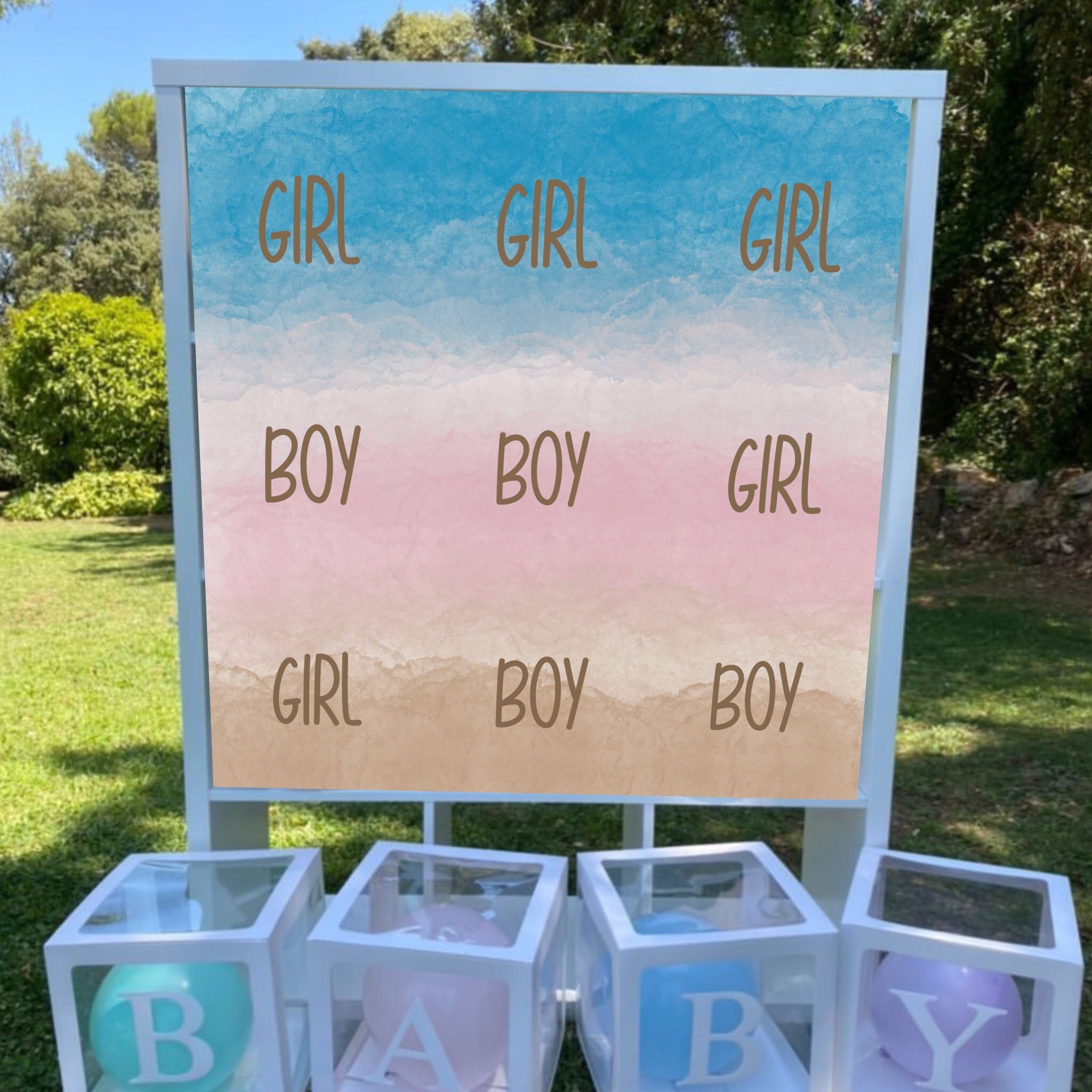 Printable Tic Tac Toe Gender Reveal Sign Boy or Girl DIGITAL - Etsy UK