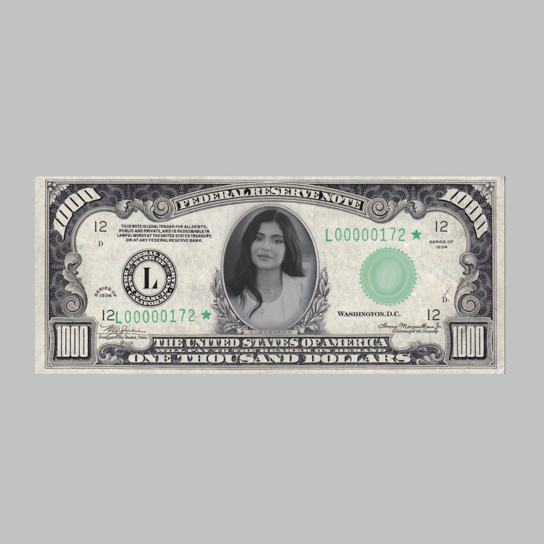 Custom Dollar Bill, Dollar Bill Art, Digital Art, Game Money, Birthday ...