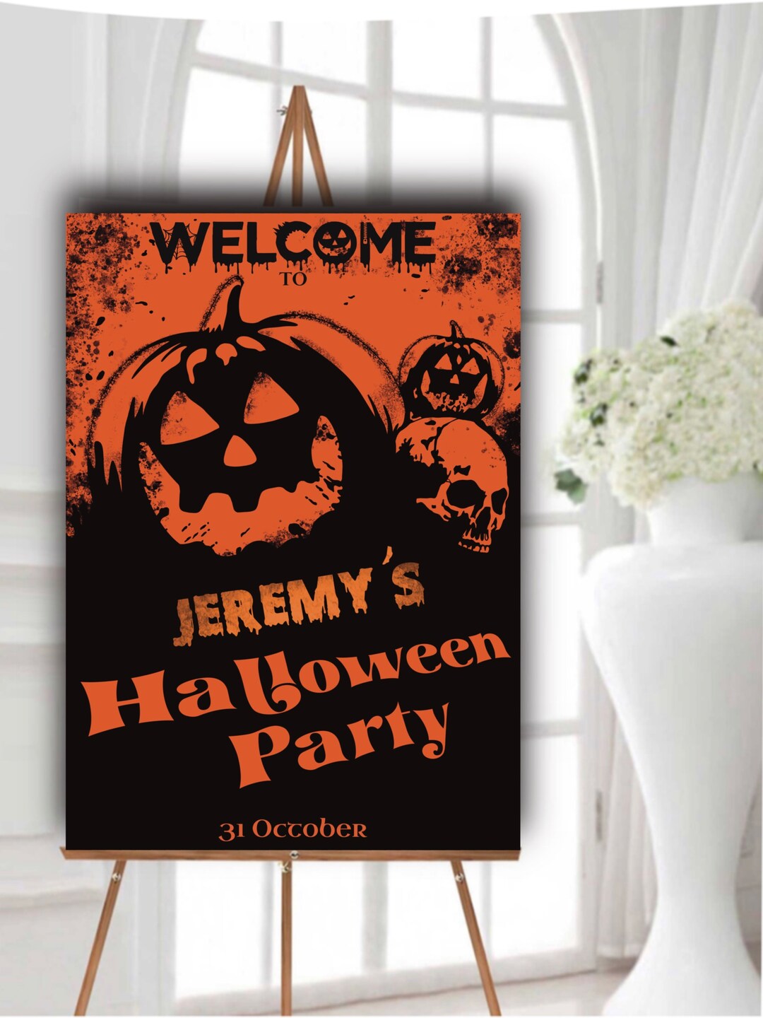 Halloween Welcome Sign Printable Halloween Party Sign Digital Printable ...