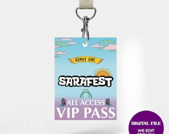 CUSTOM FEST VIP Concert Music Festival Pass Template Canva Template ...