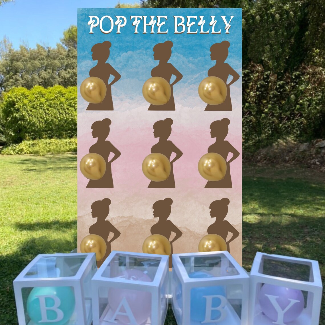 Pop the Belly Gender Reveal Party | DIGITAL PRINTABLE DOWNLOAD | Baby ...