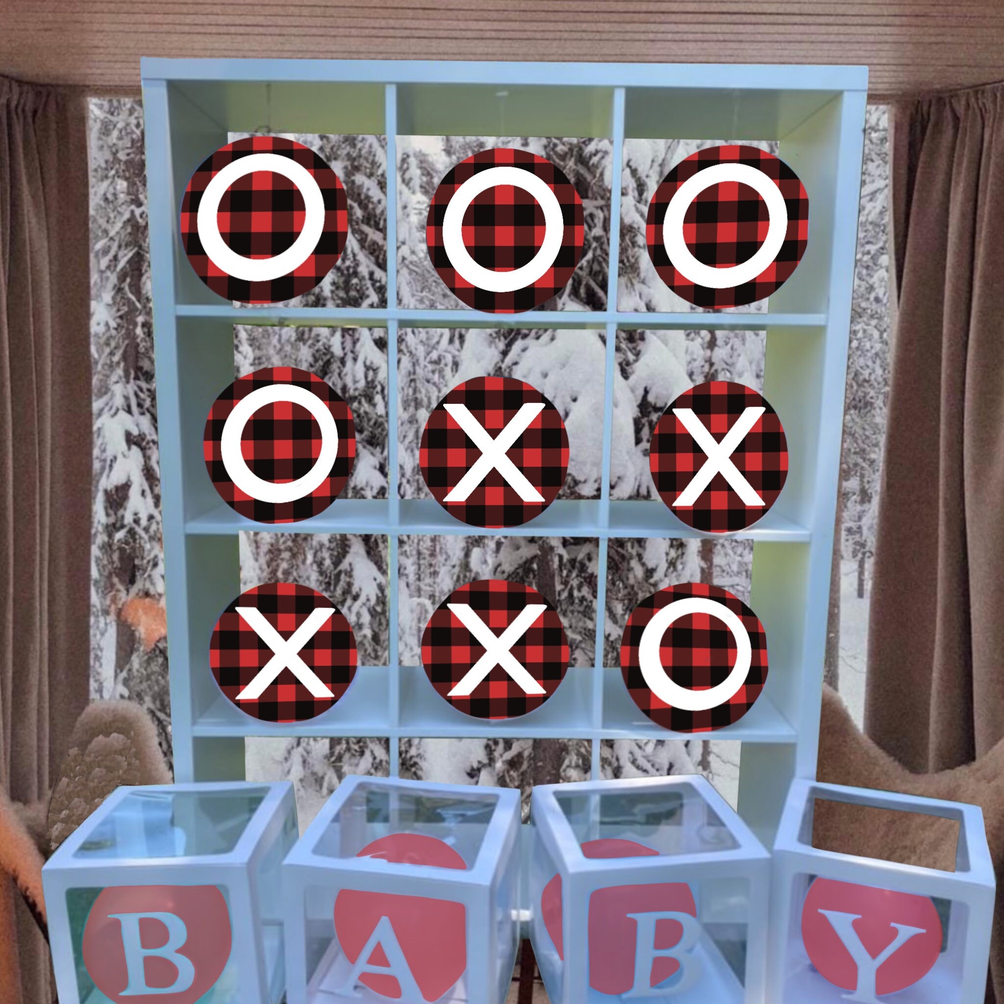 Printable Tic Tac Toe Gender Reveal | Printable | Christmas Baby Shower ...