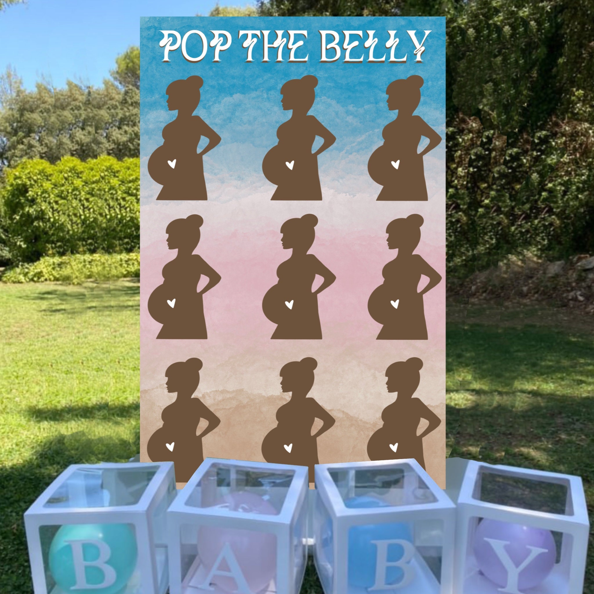 Pop the Belly Gender Reveal Party | DIGITAL PRINTABLE DOWNLOAD | Baby ...
