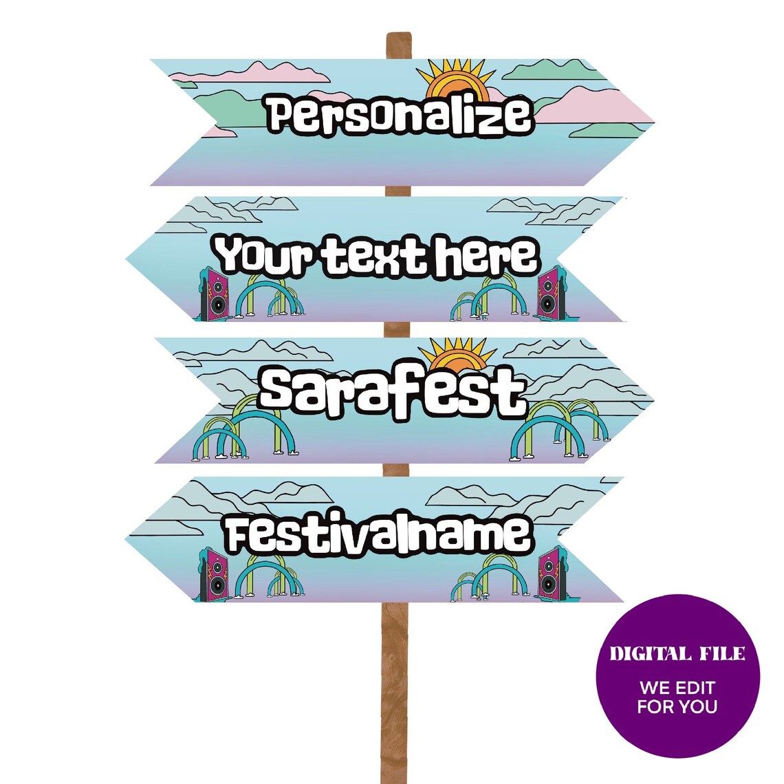 Music Festival Directional Arrows Printable | Festival Party ...
