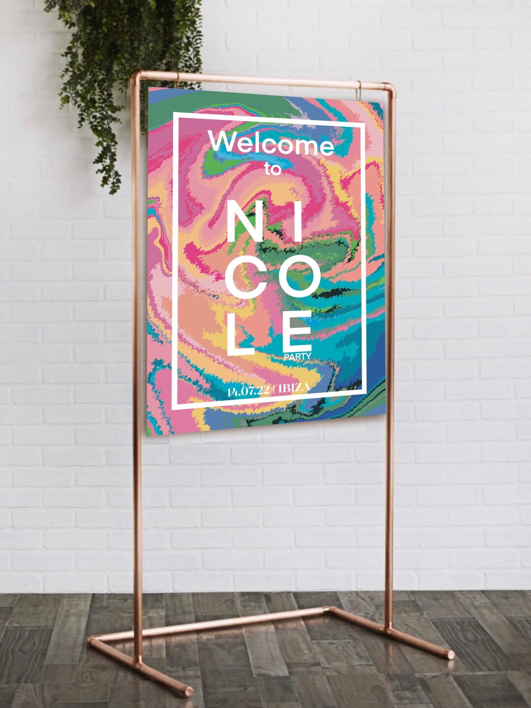 Welcome Panel Tie Dye Groovy Birthday Party, Custom Printable Digital ...