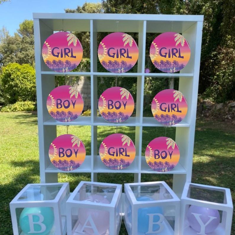Printable Tic Tac Toe Gender Reveal Music Festival | Digital Printable ...