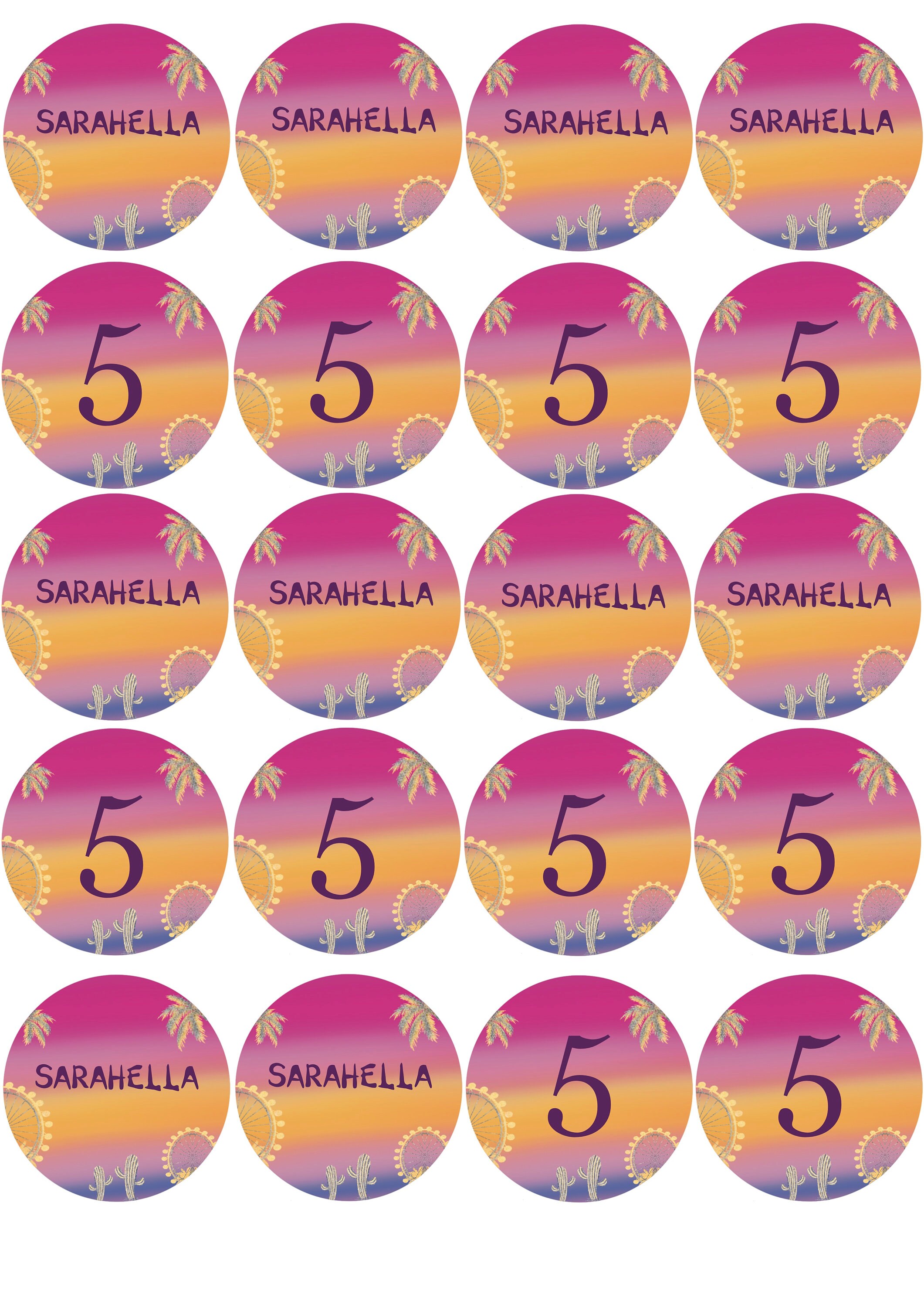 Festival Printable Cupcake Topper Digital Custom Printable Baby Shower ...