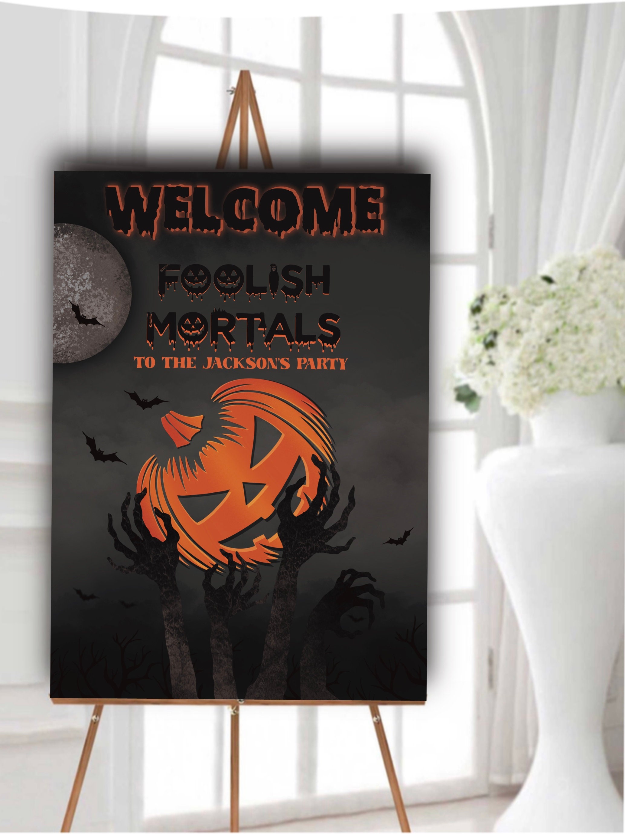 Halloween Welcome Sign Printable | Halloween Party Sign | Digital ...