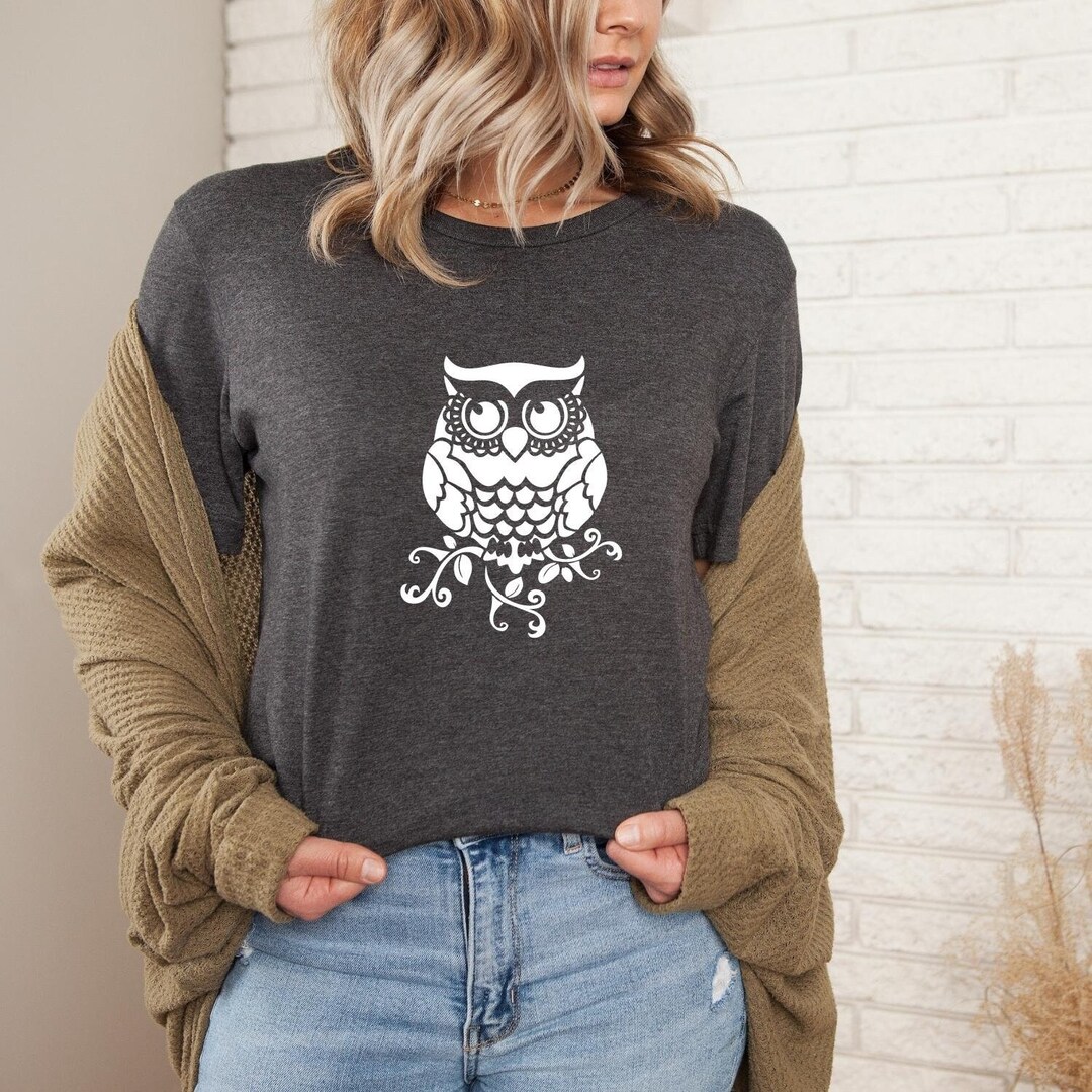 Floral Owl Shirt, Cute Owl Shirts, Owl T Shirt, Gift for Animal Lover ...