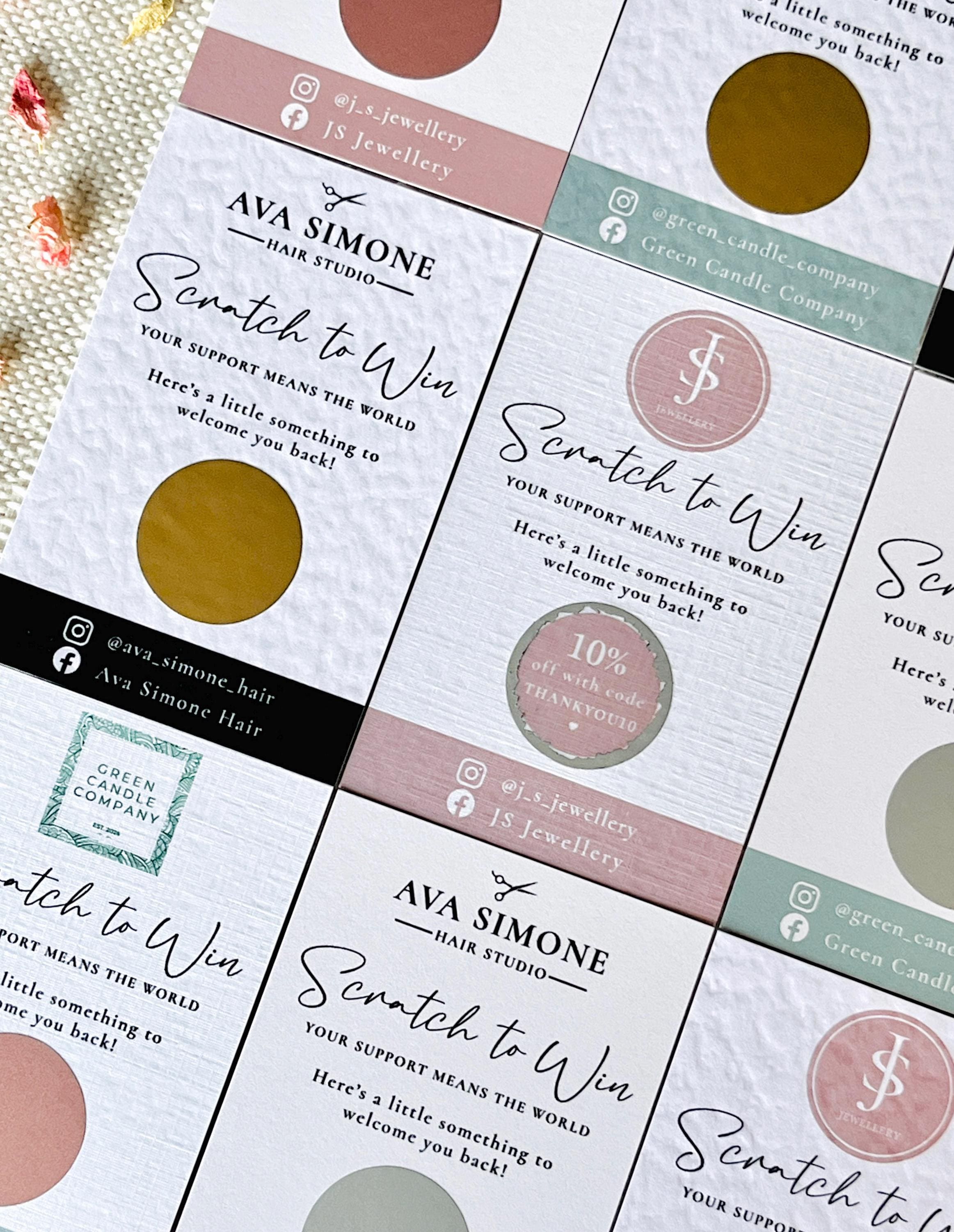 Personalised Business Scratch Card // Scratch to Win, Client Thank You ...