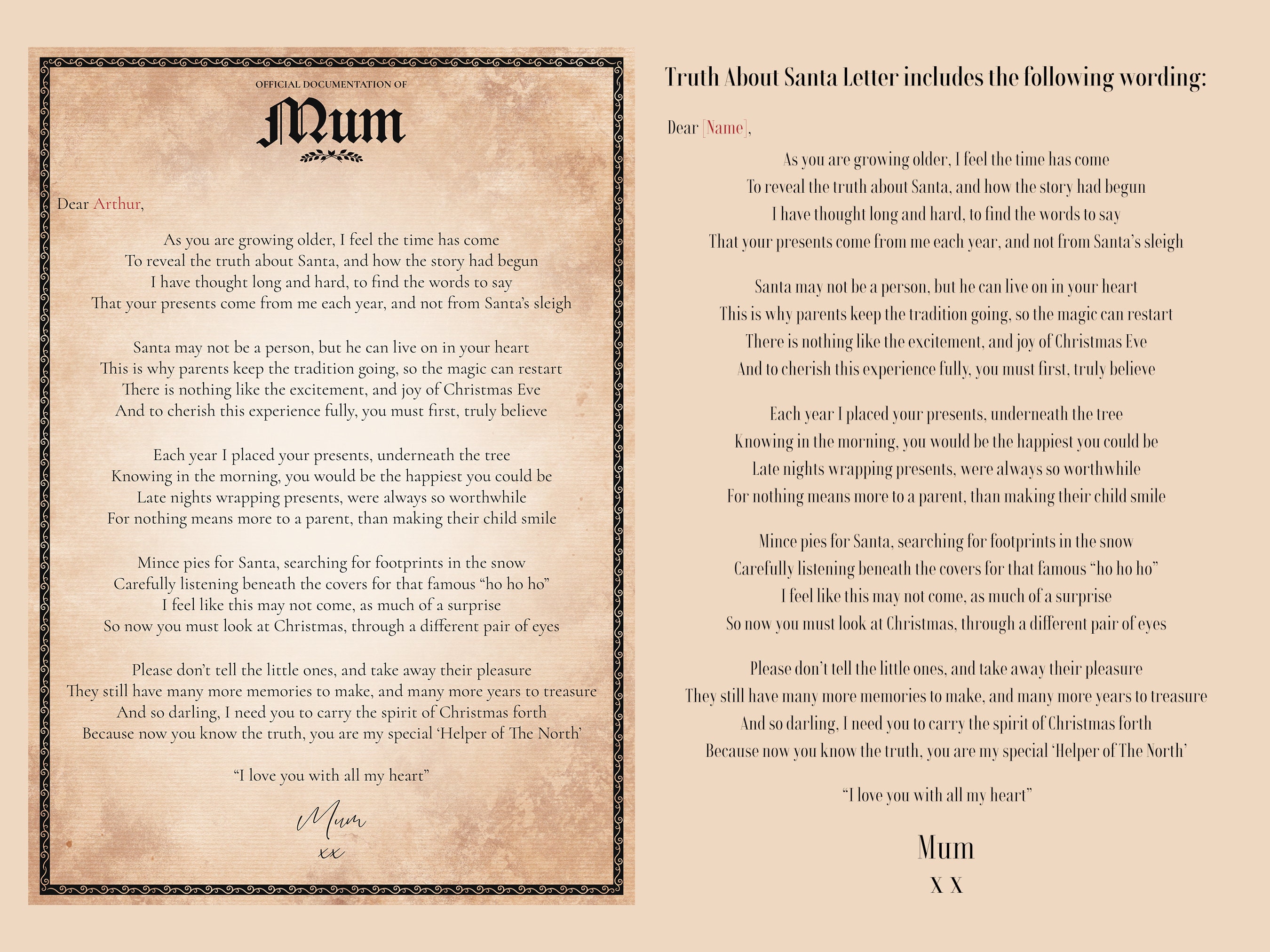 Personalised Truth About Santa Letter // Explaining Santa, is Santa ...