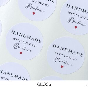 Personalised Handmade With Love Sticker // Custom Business Stickers ...