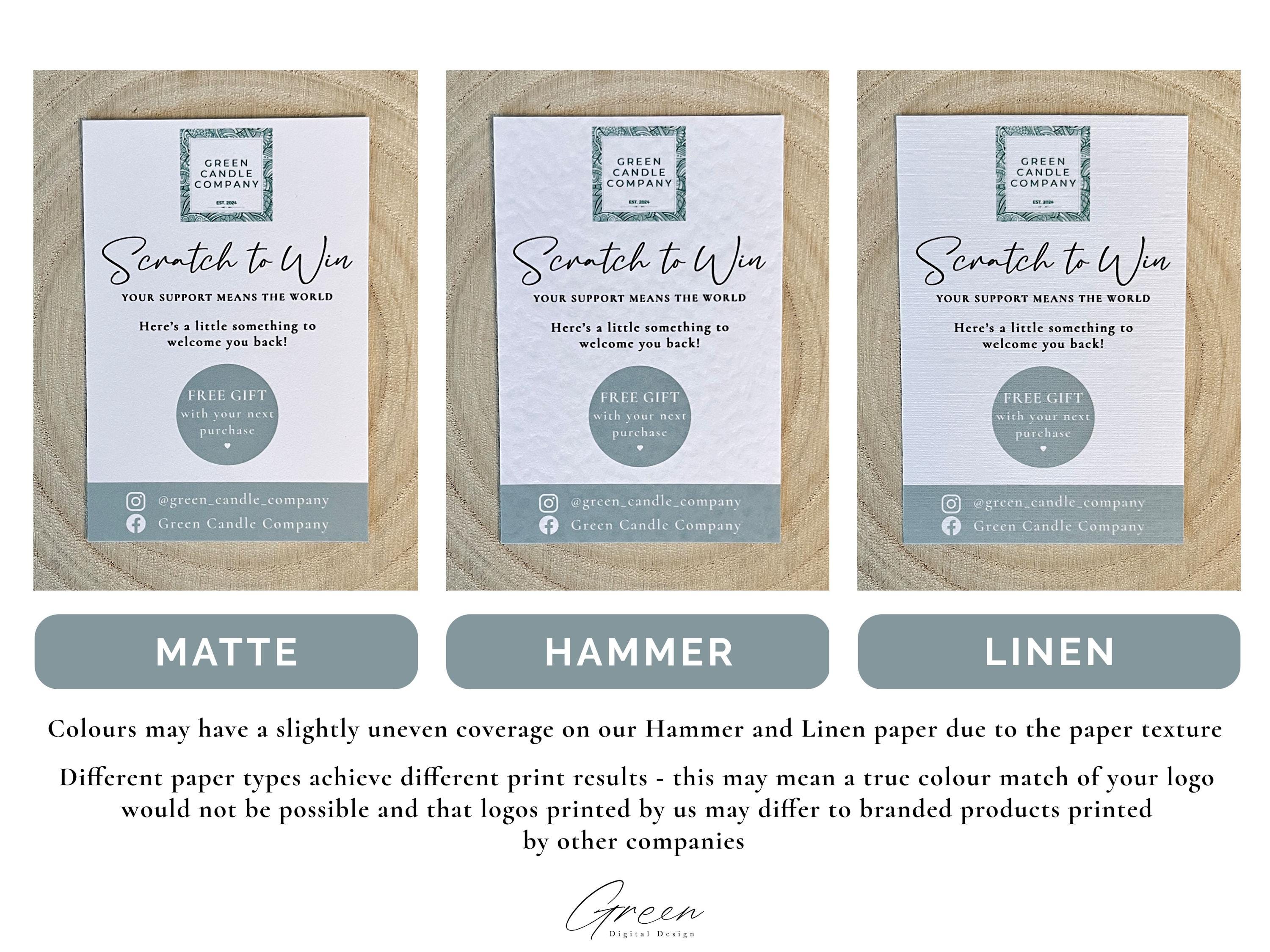 Personalised Business Scratch Card // Scratch to Win, Client Thank You ...