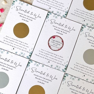 Personalised Win A Drink Scratch Card Wedding Favour // Scratch to Win ...